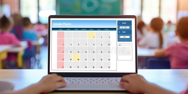 Calendar on Computer Software Application for Brisk Schedule Planning ...