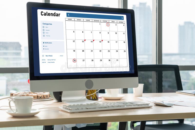 Calendar on Computer Software Application for Modish Schedule Planning ...