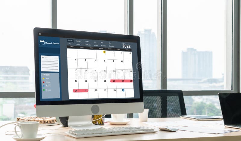 Calendar on Computer Software Application for Modish Schedule Planning ...