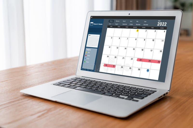 Calendar on Computer Software Application for Modish Schedule Planning ...