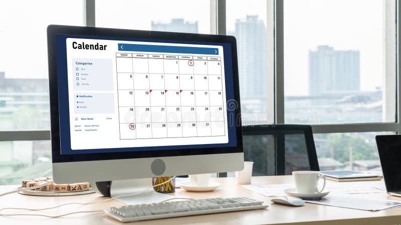 Calendar on Computer Software Application for Modish Schedule Planning ...