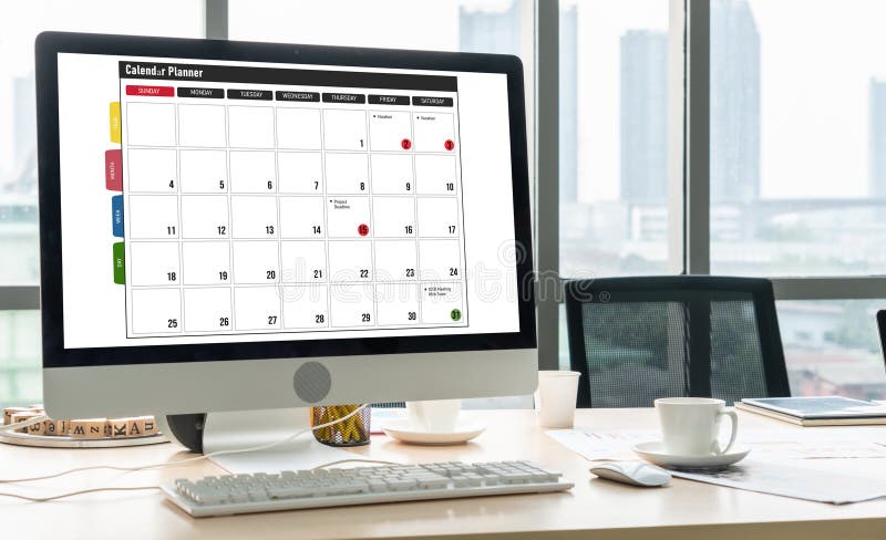 Calendar on Computer Software Application for Modish Schedule Planning ...