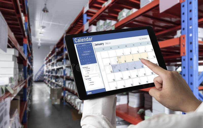Calendar on Computer Software Application for Schedule Planning Snugly ...