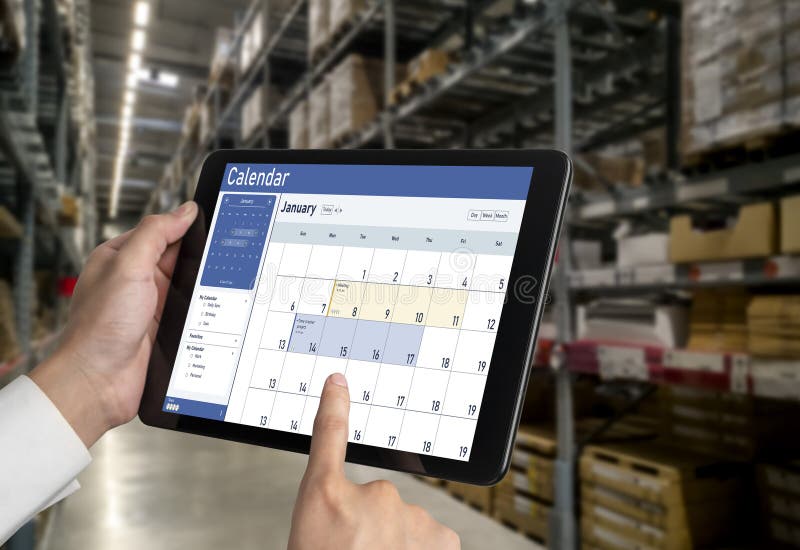 Calendar on Computer Software Application for Schedule Planning Snugly ...