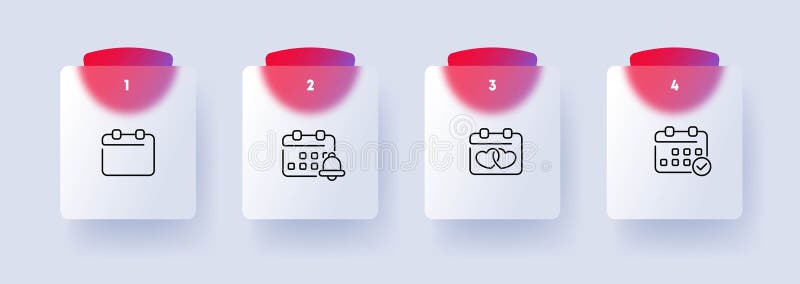 Calendar Concept Icon Set. Months, Dates, Days of the Week ...