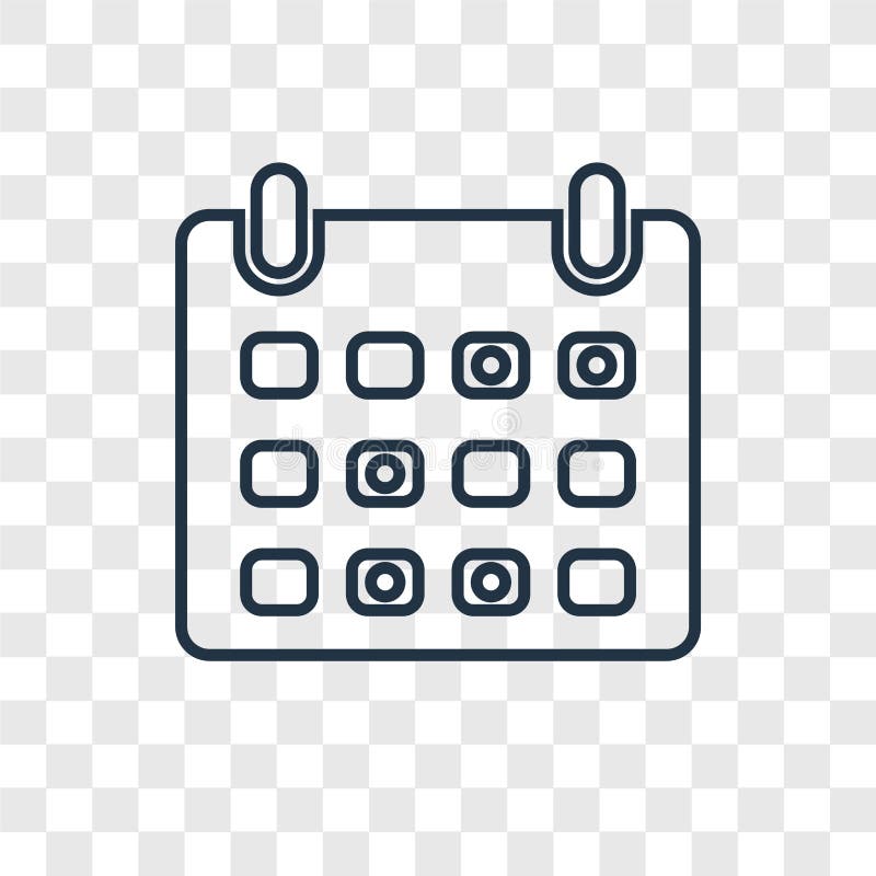 Calendar Concept Vector Linear Icon Isolated on Transparent Back Stock ...