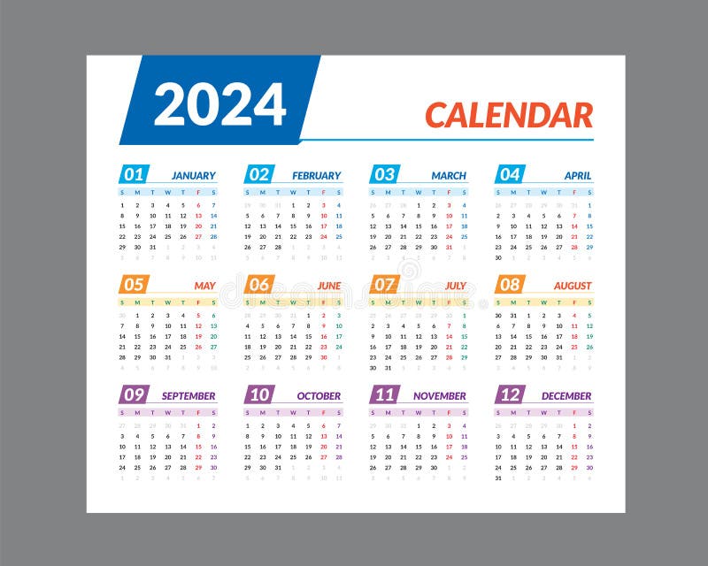 Calendar 2023, 2024, 2030 Corporate Set Design Template Vector File ...