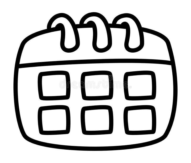 Calendar - Cute Monthly Schedule Flat Line Illustration Stock Vector ...