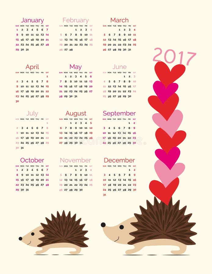 Calendar 2017 stock illustration. Illustration of june - 74386248