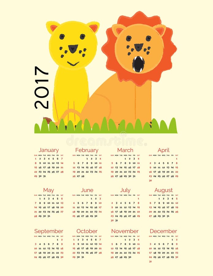 Calendar 2017 stock illustration. Illustration of june - 74386248