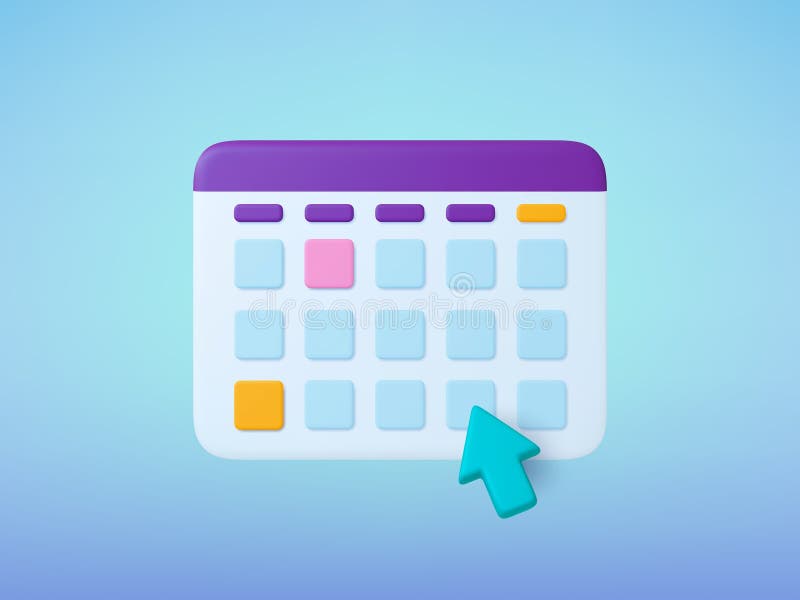 Calendar 3d Icon, Time Management Concept. Plasticine Style ...