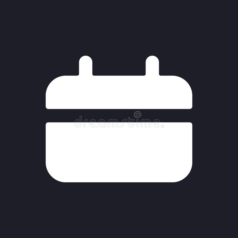 Calendar Dark Mode Glyph Ui Icon Stock Illustration - Illustration of ...