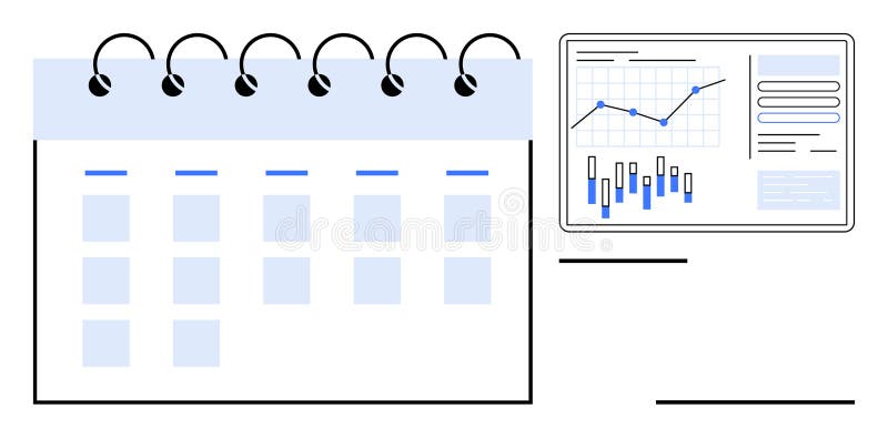 Calendar and Data Analytics Chart Represent Business Planning and ...