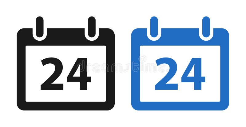 Calendar date 24 day icon stock vector. Illustration of element - 203361852