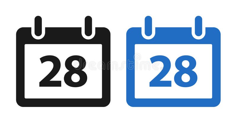 Calendar date 28 day icon stock vector. Illustration of appointment ...