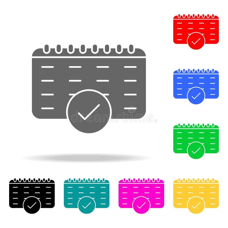 Calendar Date Choose Ok Accept Check Mark Icon. Elements in Multi ...
