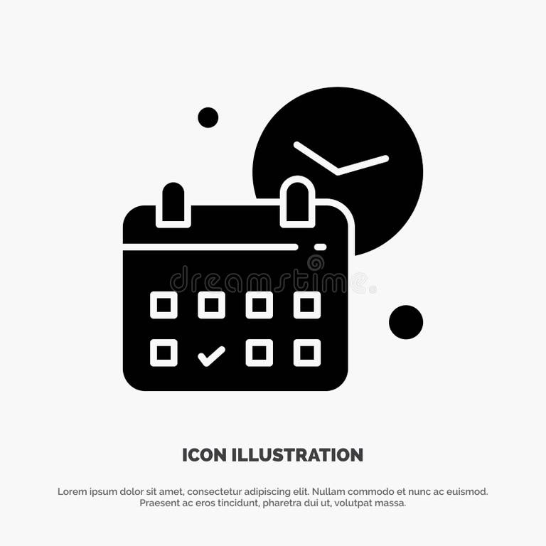 Calendar, Date, Day, Time, Job Solid Glyph Icon Vector Stock Vector ...