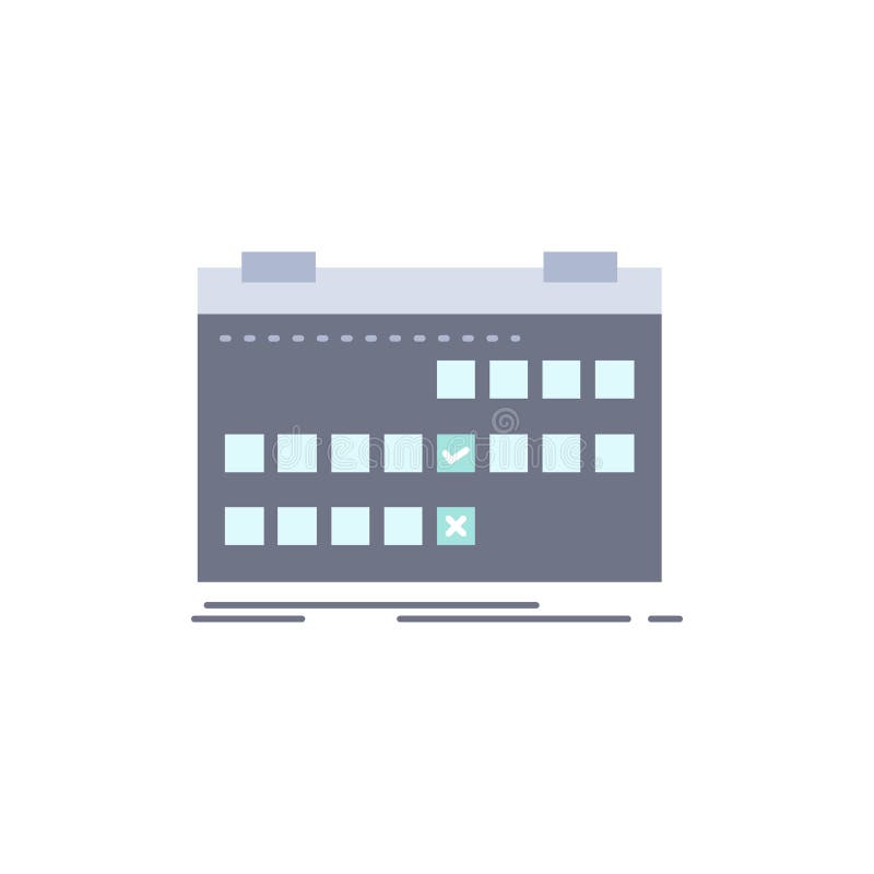 Calendar, Date, Event, Release, Schedule Flat Color Icon Vector Stock ...