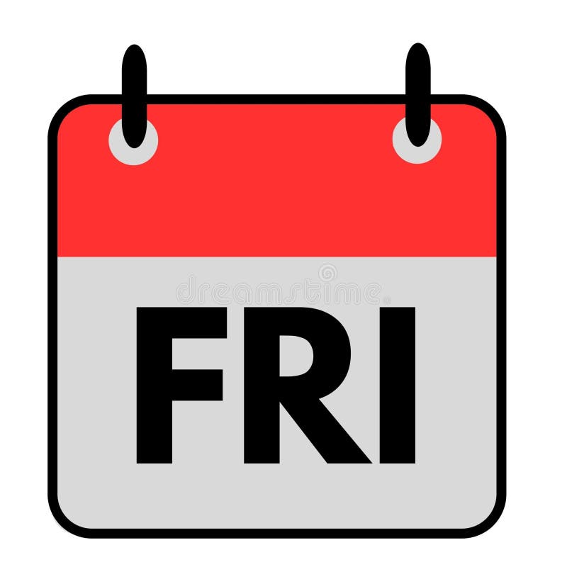 Calendar and Date Icon Friday Weekday Motivational - 1 Stock ...