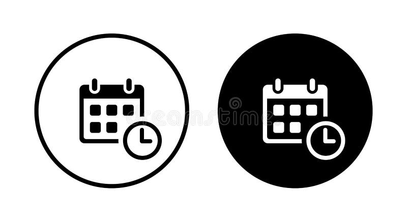 Calendar, Date Icon Vector Isolated on Circle Background Stock Vector ...
