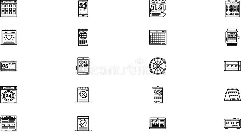 Calendar Date Icons High-Quality Vector Icons Collection with Editable ...