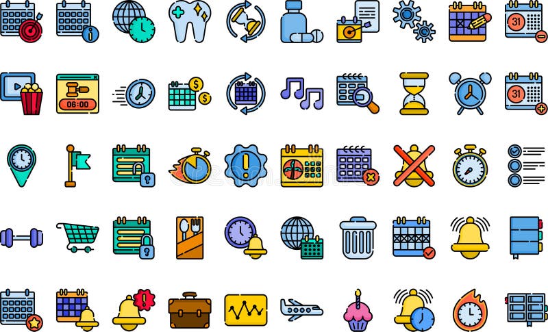 Calendar and Date Icons High-Quality Vector Icons Collection with ...