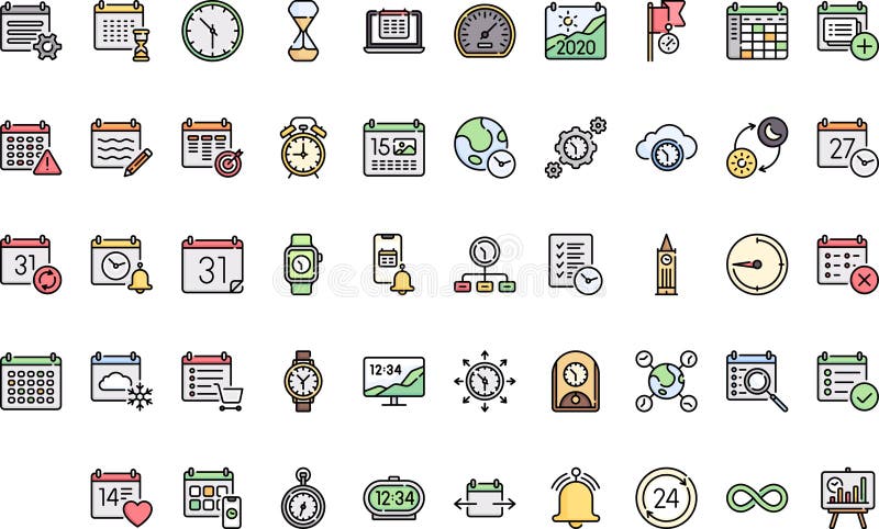 Calendar Date Icons High-Quality Vector Icons Collection with Editable ...