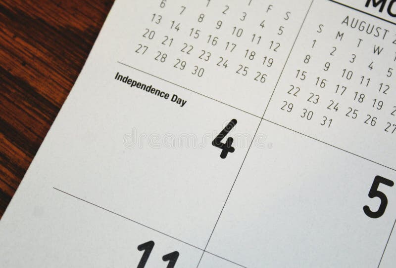 Calendar Date Independence Day July 4th 2021 Stock Image - Image of ...