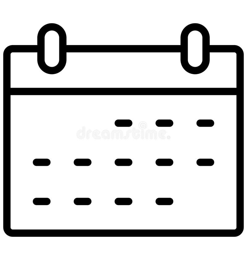 Calendar, Date Isolated Vector Icon that Can Be Easily Modified or ...