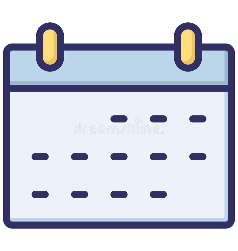 Calendar, Date Isolated Vector Icon that Can Be Easily Modified or ...