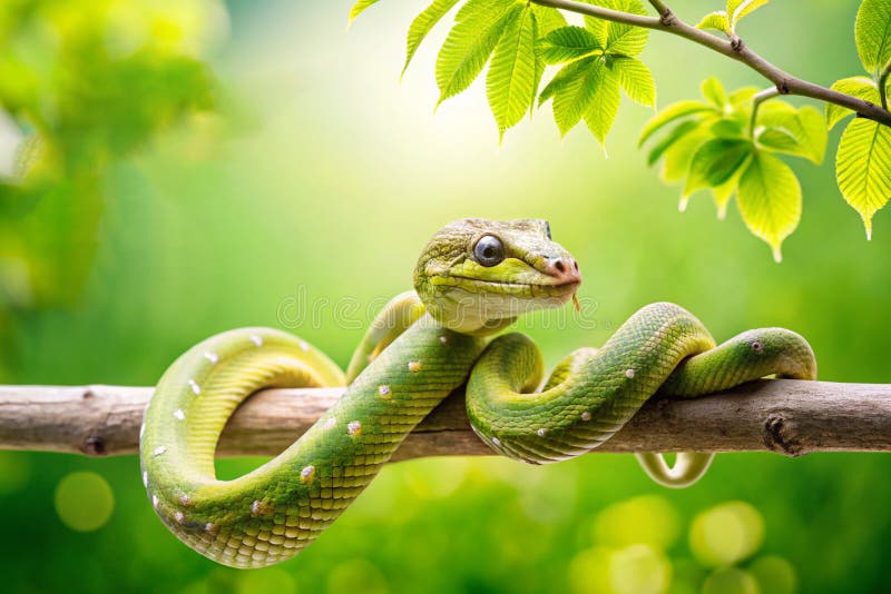 Calendar Date on Light Green Background with Snake on Branch Stock ...
