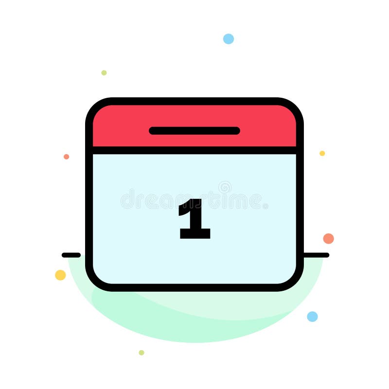 Calendar, Date, Month, Day Abstract Flat Color Icon Template Stock Vector - Illustration of ...
