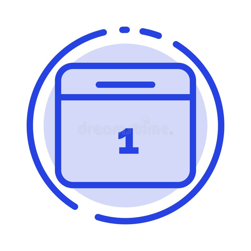 Calendar, Date, Month, Day Blue Dotted Line Line Icon Stock Vector ...