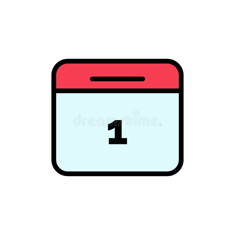 Calendar, Date, Month, Day Flat Color Icon. Vector Icon Banner Template ...