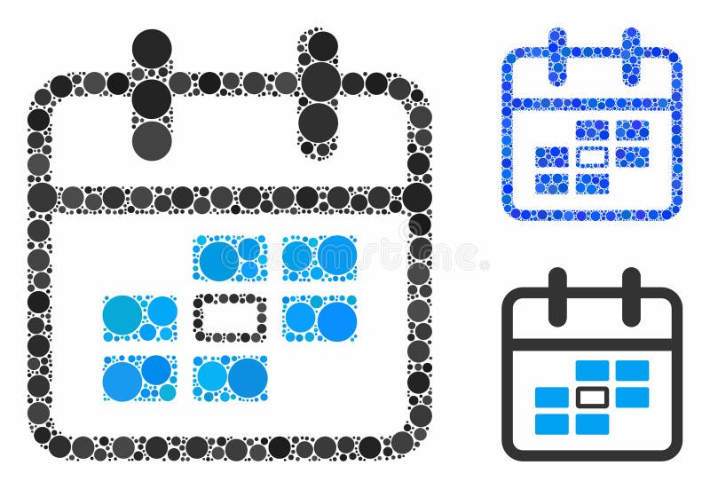 Calendar Date Mosaic Icon of Round Dots Stock Illustration ...