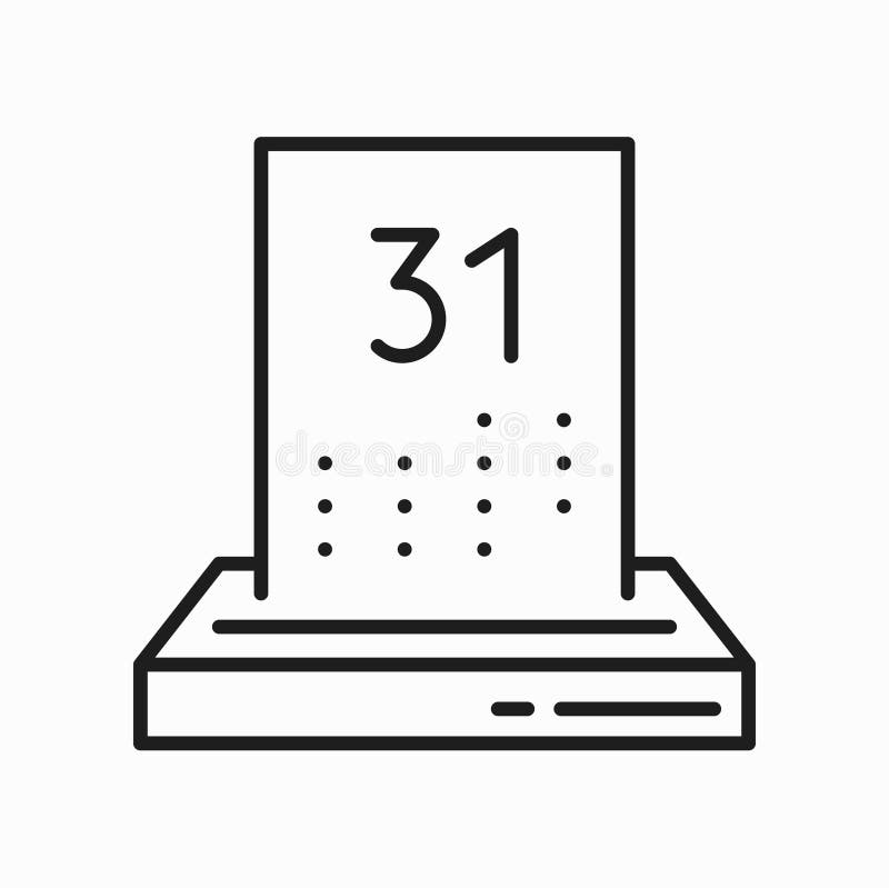 Calendar with Date Outline Icon, Paper Page Stock Vector - Illustration ...