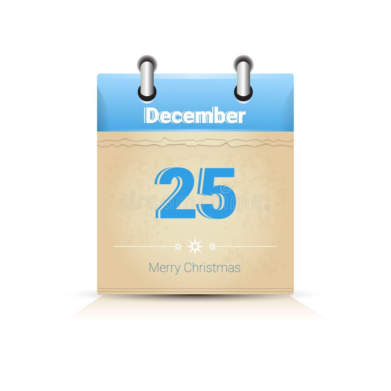 Calendar Date Page Christmas 25 December Stock Vector - Illustration of ...