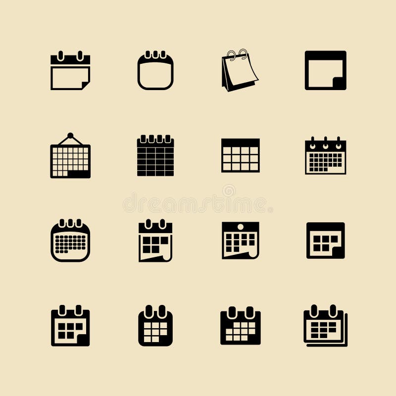 Calendar and Date Vector Flat Icons Stock Vector - Illustration of ...