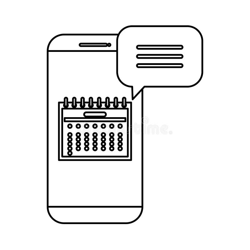 Calendar Date Reminder with Smartphone and Speech Bubble Stock ...