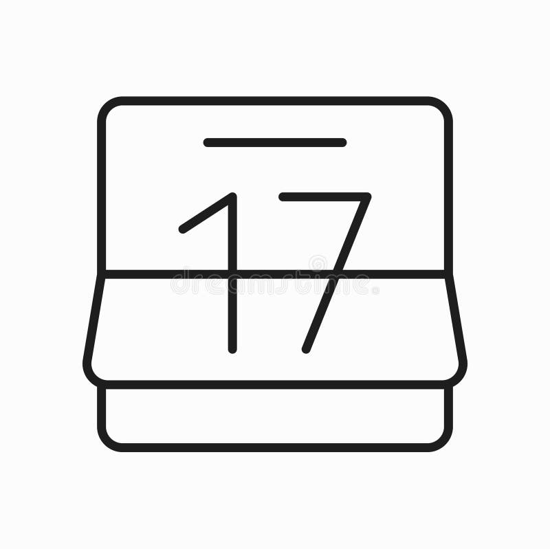 Calendar Date Schedule, 17 Day Date Outline Icon Stock Vector ...