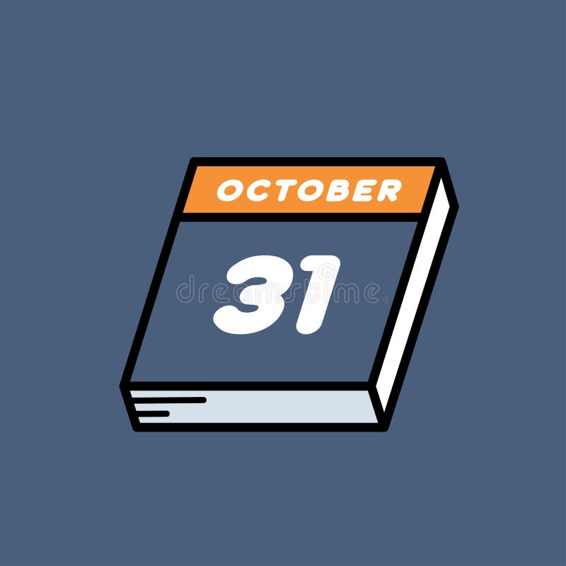 Calendar Date Showing October 31. Halloween Day Stock Illustration ...