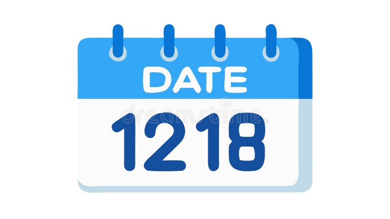 Calendar Date 12.18, Symbolizing Appointments and Planning, Vector ...