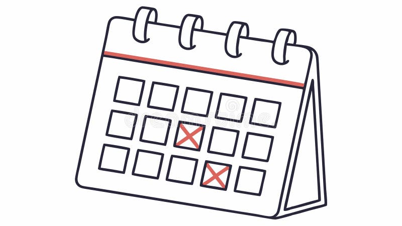 Calendar Dates Important Events Outline Vector Illustration, Vector ...