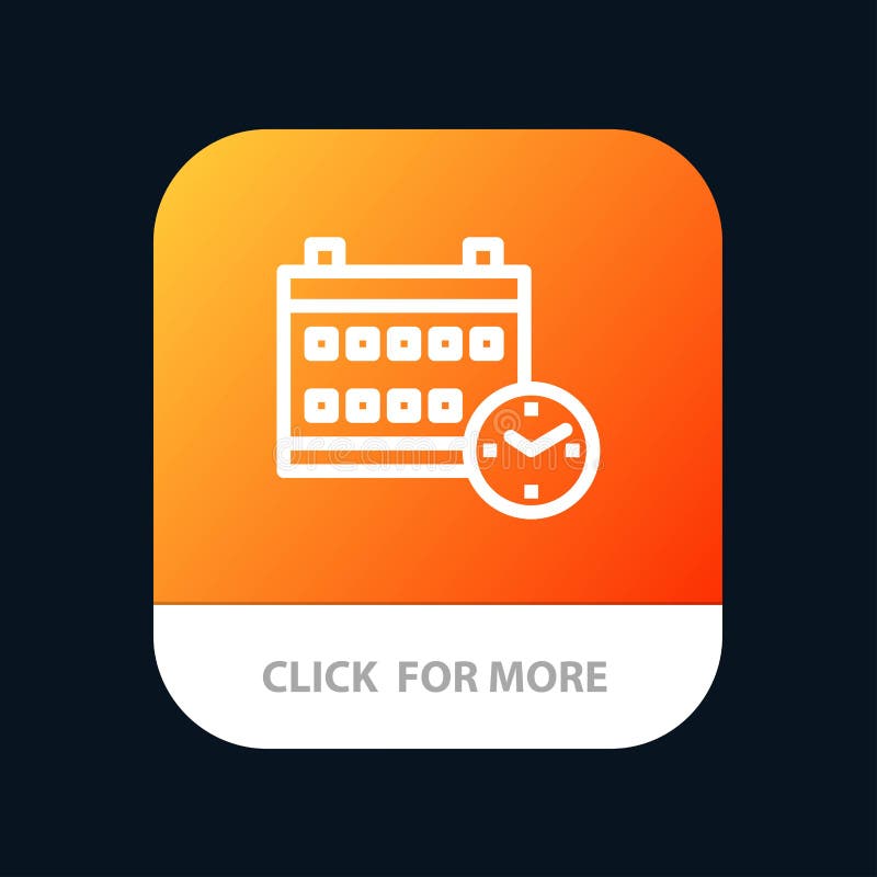 Calendar Day Date Education Mobile App Button Android And Ios Line Version Stock Vector