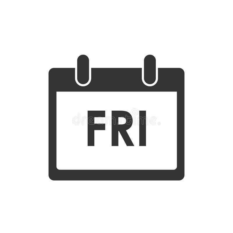 Calendar, Day, Event Icon. Friday. Vector Illustration, Flat Design ...