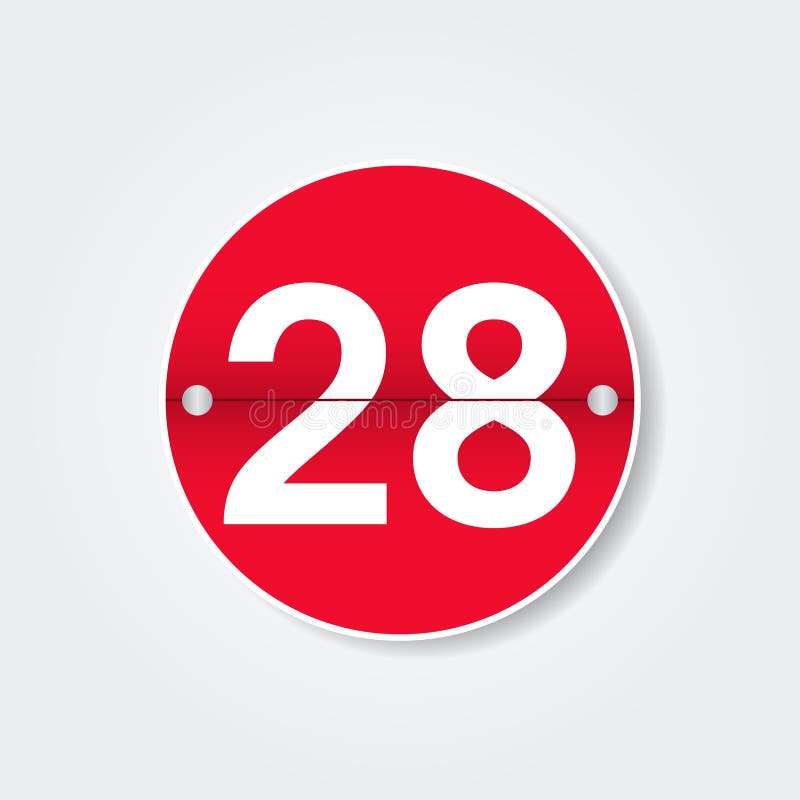 Calendar with 28 Day. Holiday Number Stock Vector - Illustration of ...