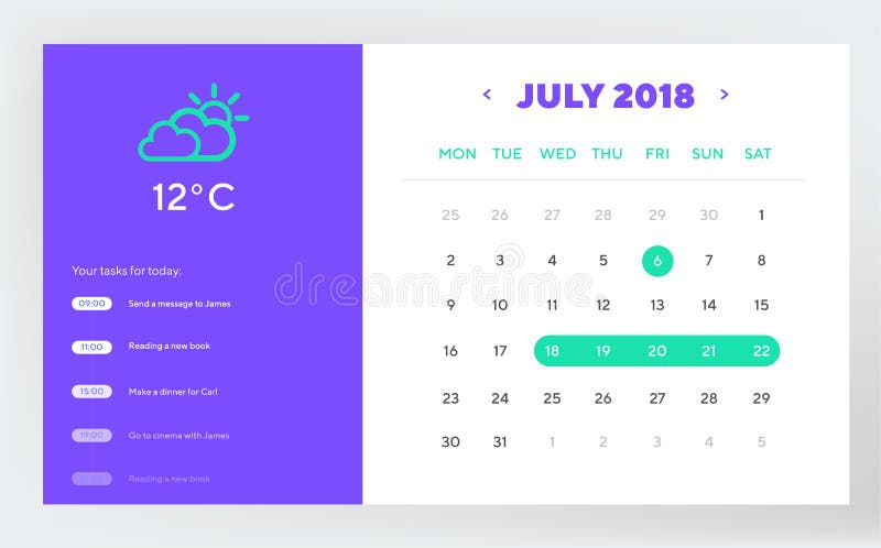 Calendar UI Element. Calendar App with To Do List and Tasks UI UX ... Calendar UI Element. Calendar App with To Do List and Tasks UI UX ...
