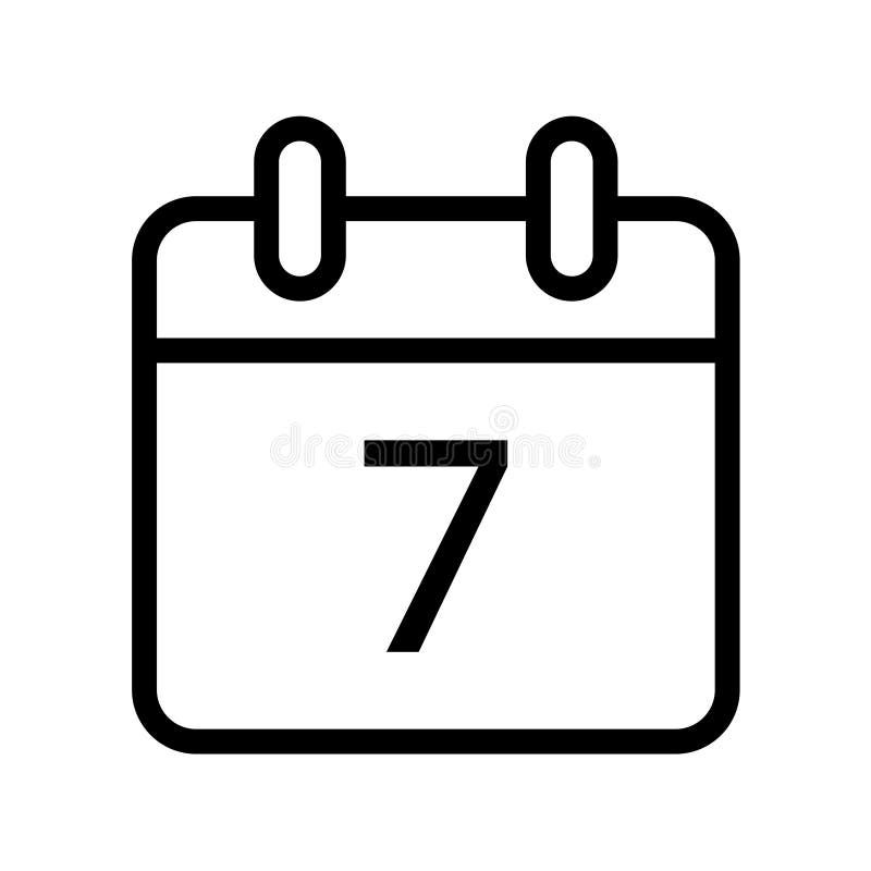 Calendar Day Seven Date Icon Stock Vector - Illustration of holidays ...