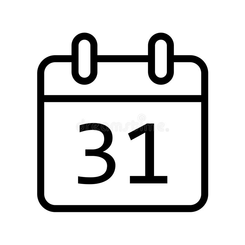 Calendar Day Thirty First Date Icon Stock Vector - Illustration of ...