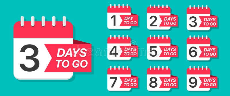 Calendar Deadline with Day To Go in a Flat Design Stock Vector ...